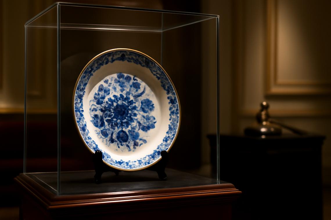 Lowestoft Porcelain: auction of the rare plate